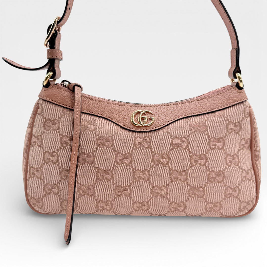 Gucci Ophidia Small handbag, GG Supreme monogram, pink | Second-hand