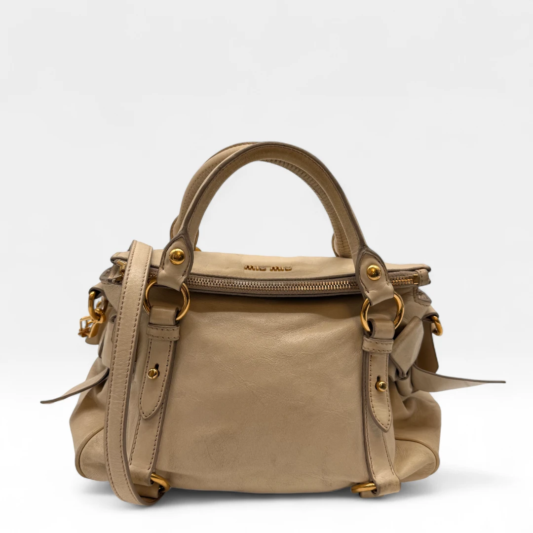 Miu Miu Handtasche Vitello Satchel beige | 9ine Life Second-Hand